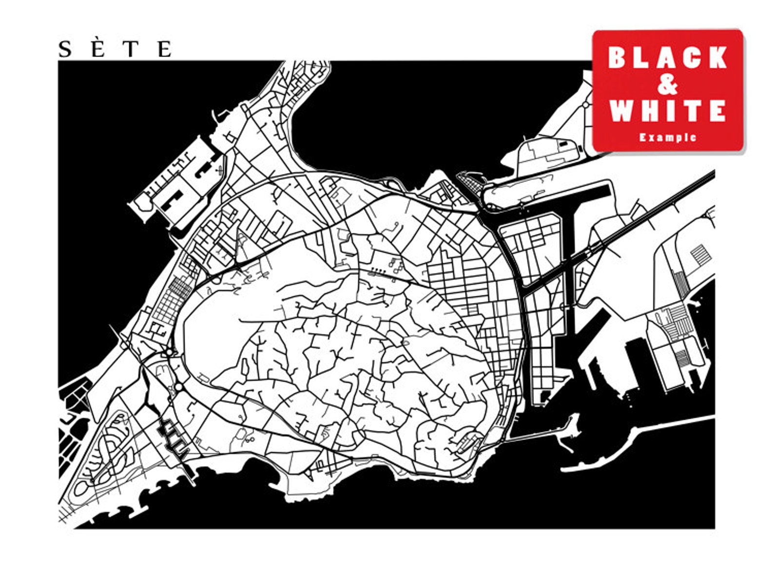 Sete Map Print - France Art Poster - Choose Your Color and Size - Etsy