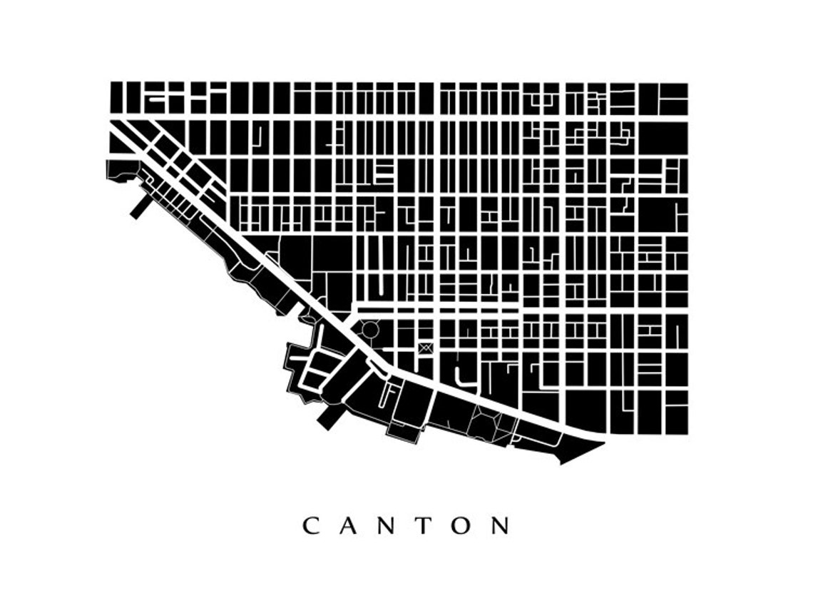 Canton Neighborhood Map Print Baltimore Maryland - Etsy