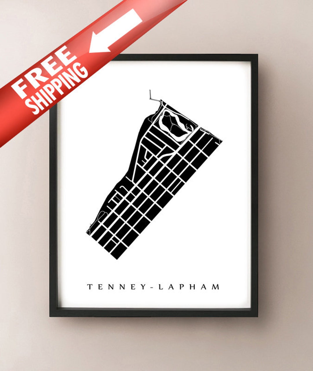 Tenney-lapham Map - Madison, WI Neighbourhood Art Print - Etsy