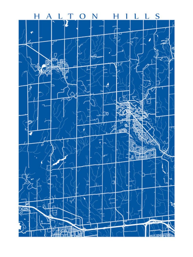 Halton Hills Map Print Georgetown Acton Ontario Poster Art | Etsy