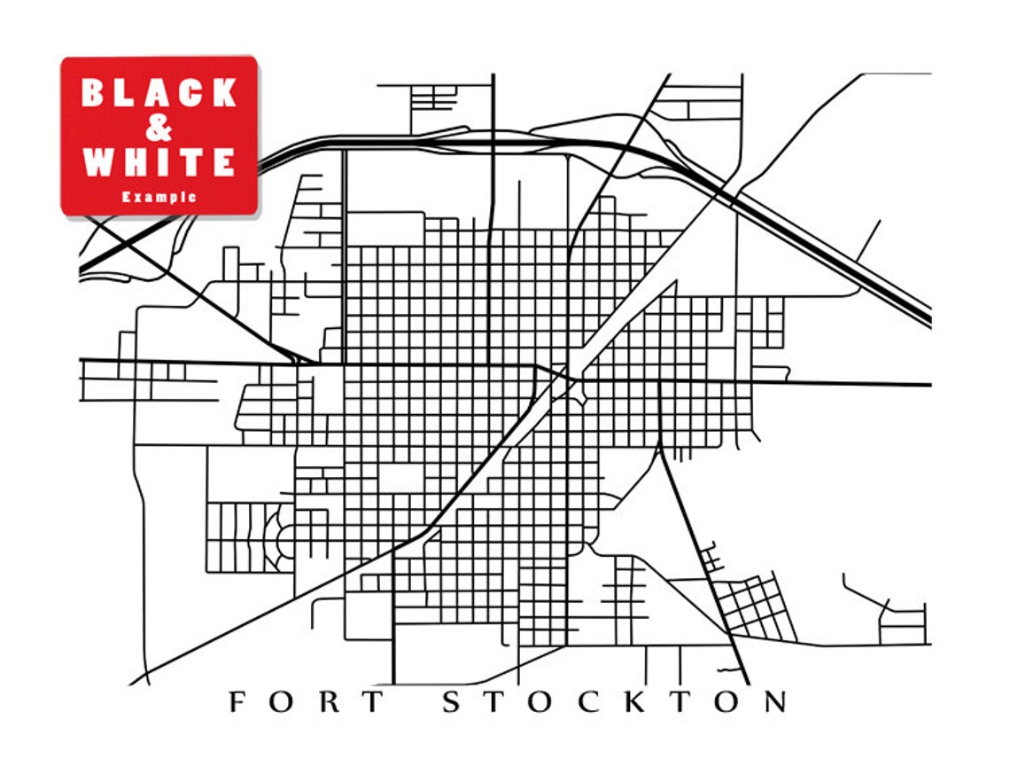 Fort Stockton TX Map Print Texas Poster - Etsy Canada