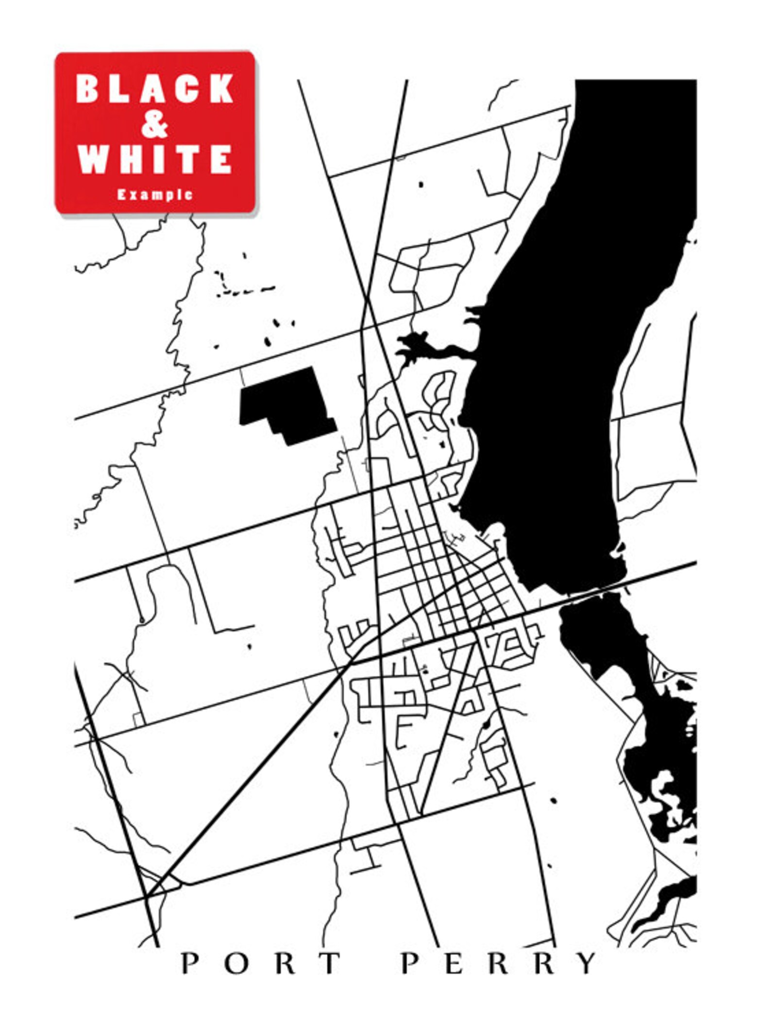 Port Perry Map Print Ontario Poster Art - Etsy