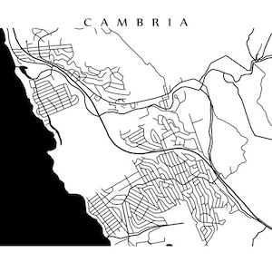 Cambria Map Print - California Poster - Etsy