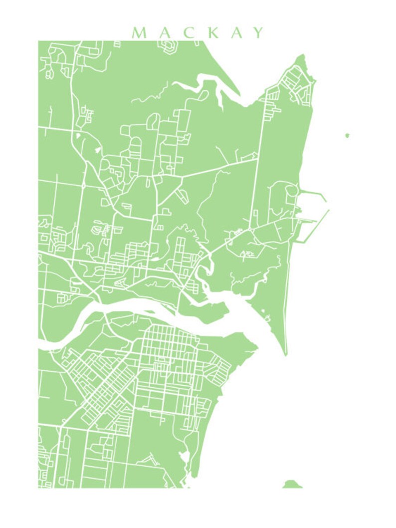 Mackay Map Print Australia Poster Art - Etsy Canada