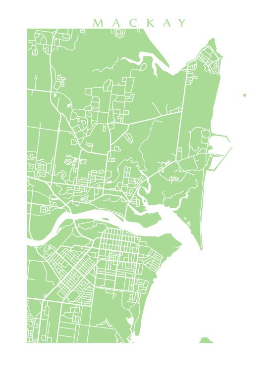 Mackay Map Print - Australia Poster Art - Etsy Canada