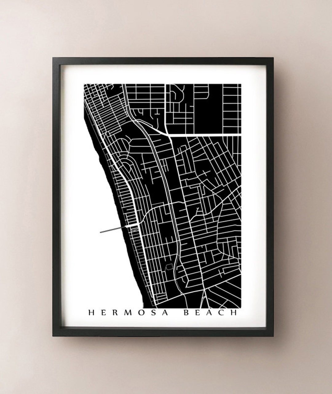 Hermosa Beach Map Print - California Poster - Etsy