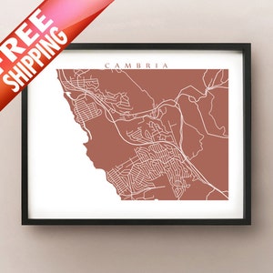 Cambria Map Print - California Poster - Etsy