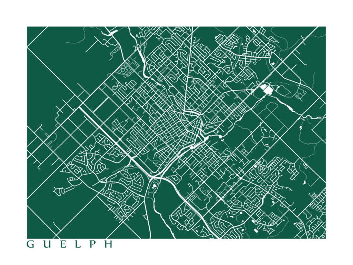 Guelph ON Map Art Print - Etsy
