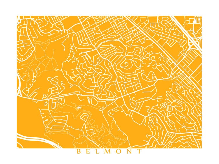Belmont CA Map Print California Poster - Etsy UK