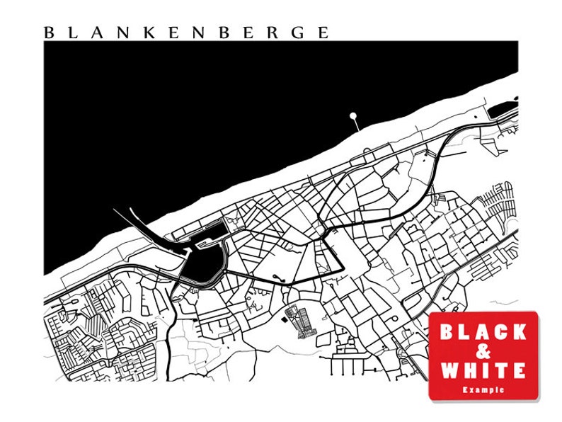 Blankenberge, Belgium Map Print - Etsy