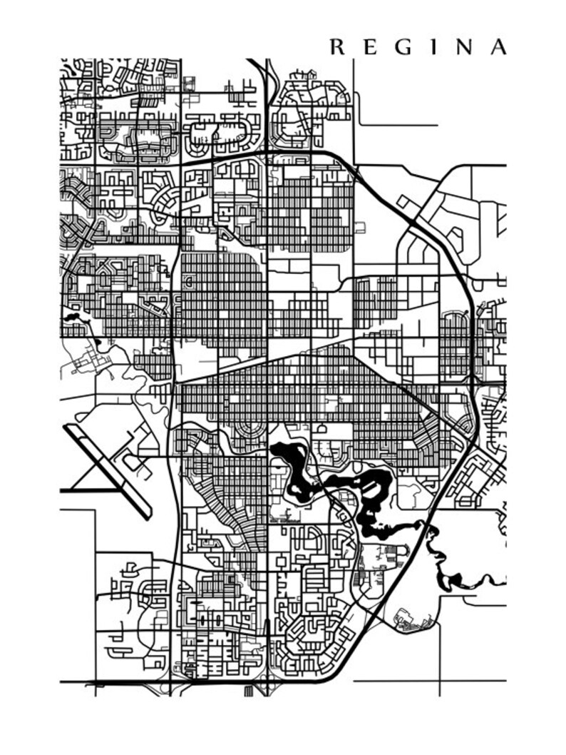 Regina Map Print Saskatchewan Poster - Etsy