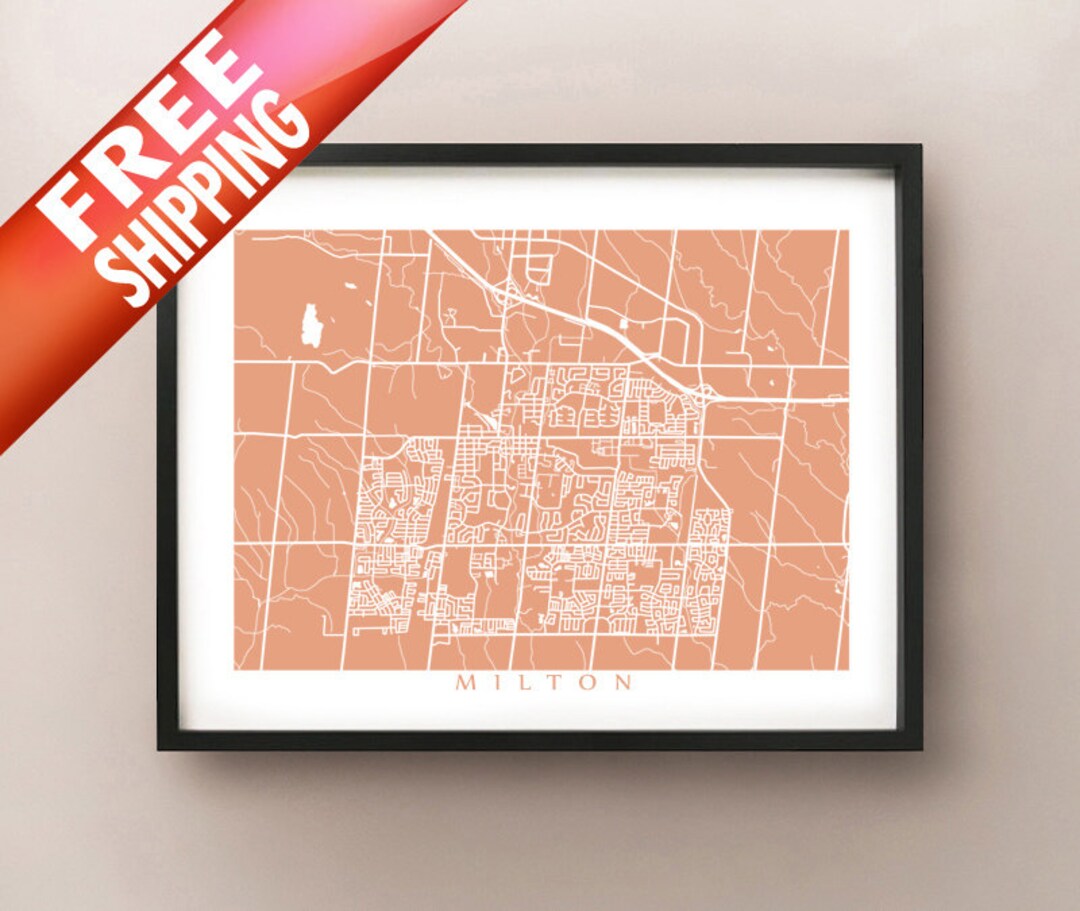 Milton Map Print - Ontario Poster Art - Etsy