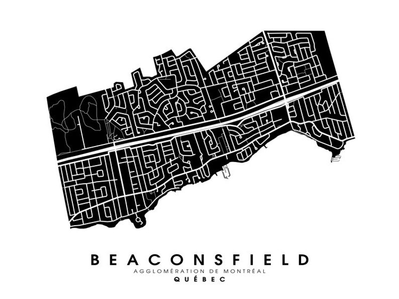 Beaconsfield QC City Limits Map Print | Etsy