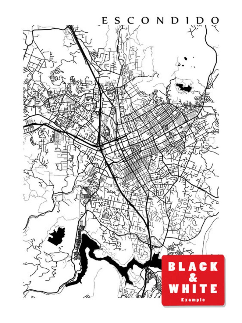 Escondido Map California Poster Print - Etsy
