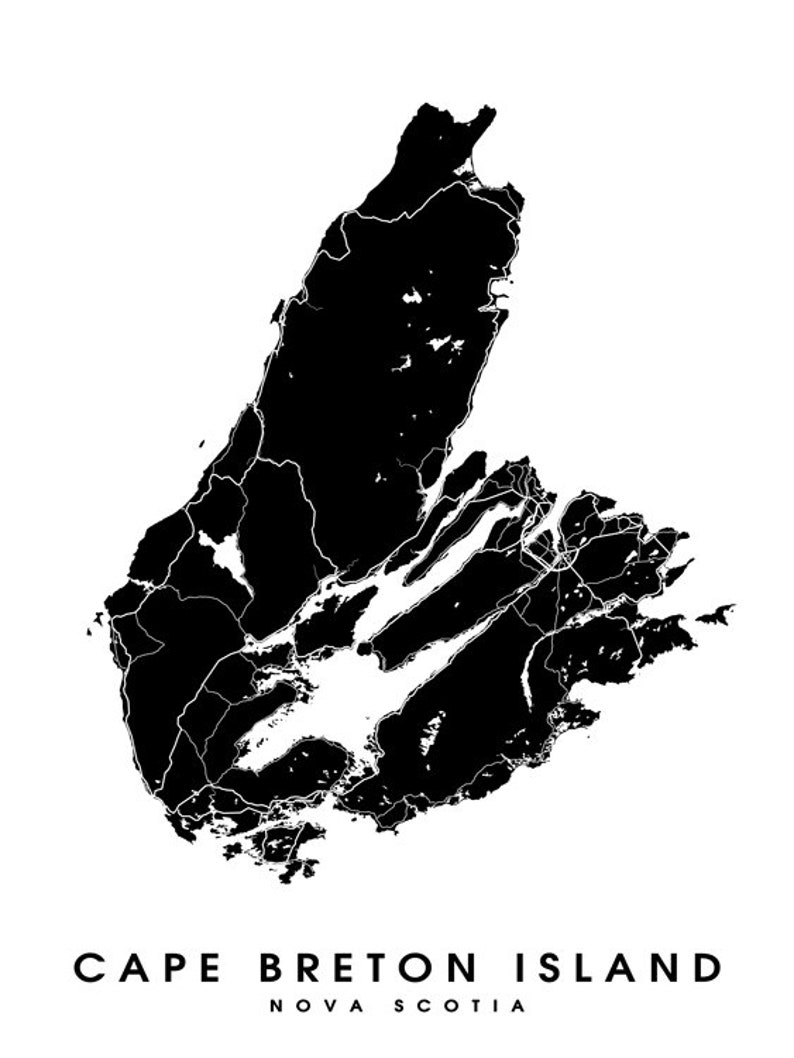 Cape Breton Island NS City Limits Map Print - Etsy