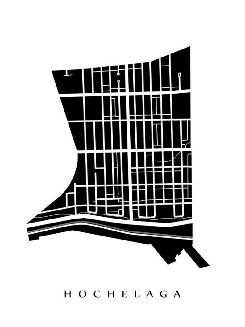 Hochelaga Map - Montreal Neighbourhood Art Print - Etsy