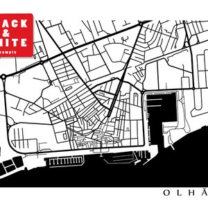 Olhão Map Print - Portugal Art Poster - Etsy