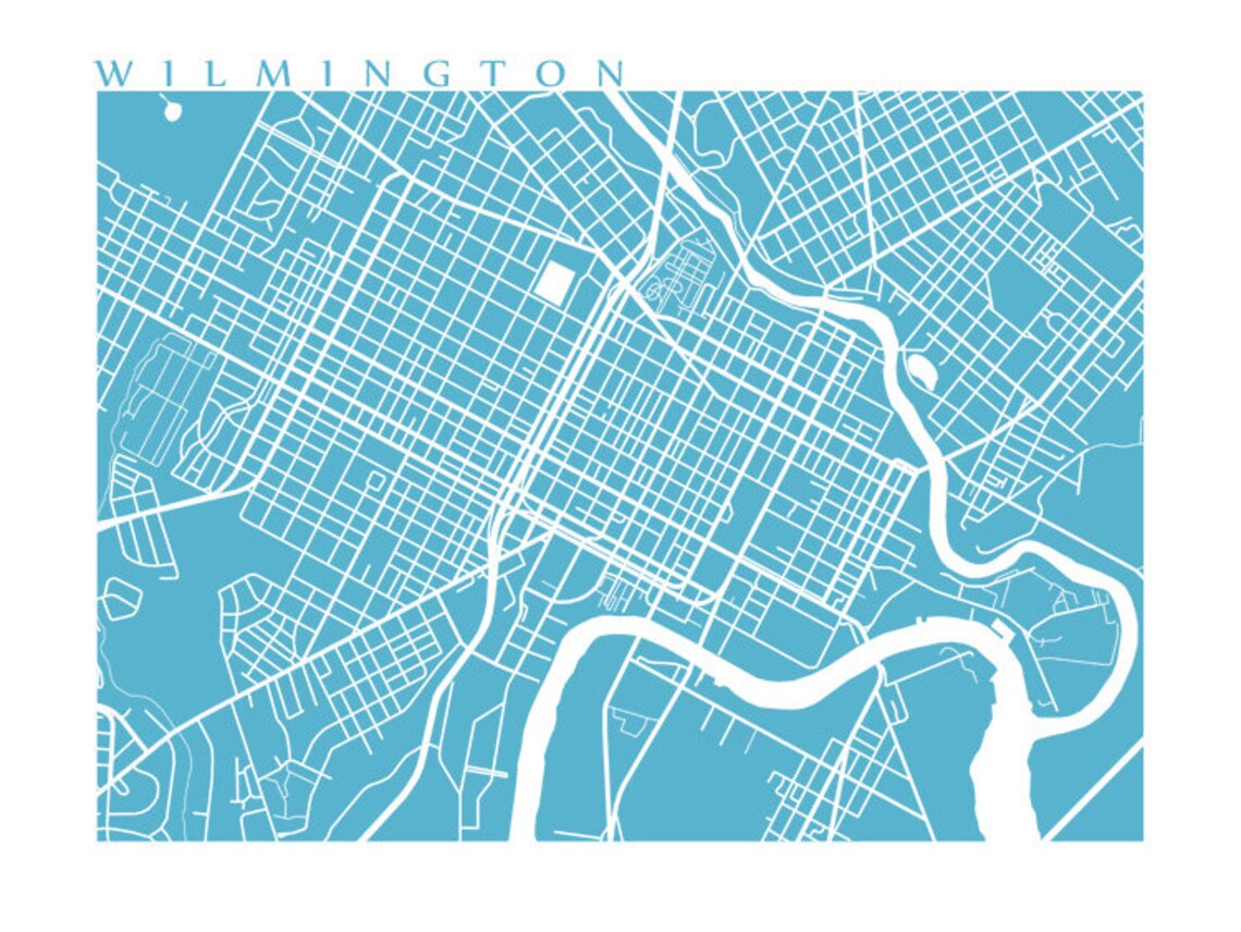 Wilmington, DE Map Print - Delaware Poster - Etsy