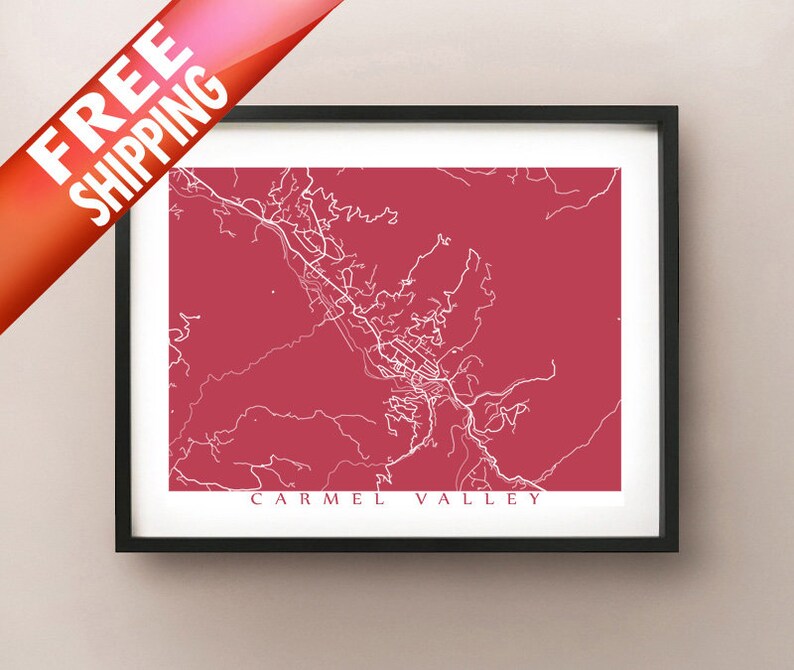 Carmel Valley, CA Map Print - California Poster - Etsy