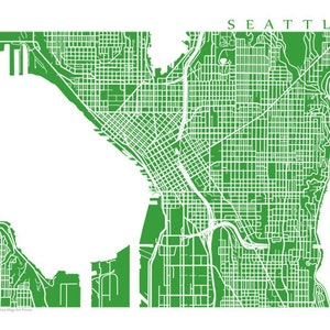 Seattle Map Print - Washington Poster - Etsy