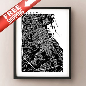 Palermo Map Art Print - Italy Poster - Etsy