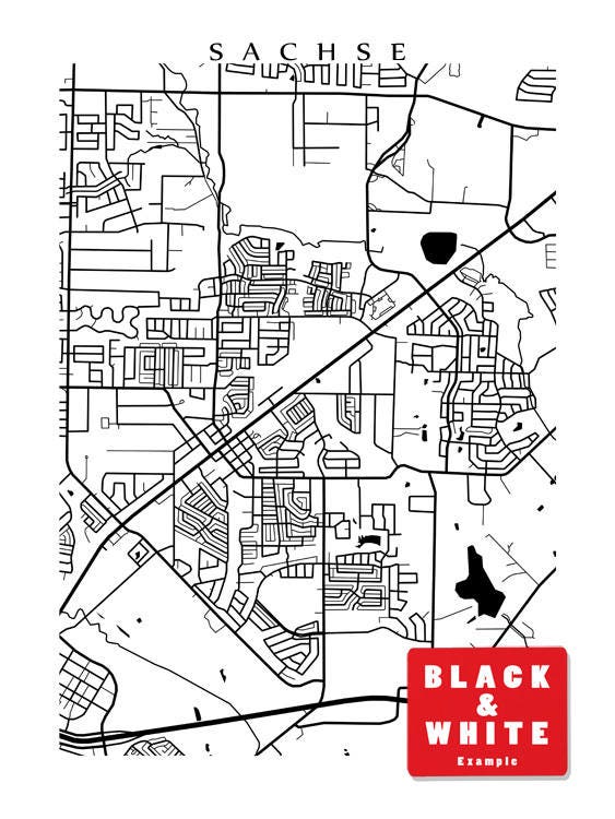 Sachse, TX Map Print - Dallas-fort Worth Texas Poster - Etsy