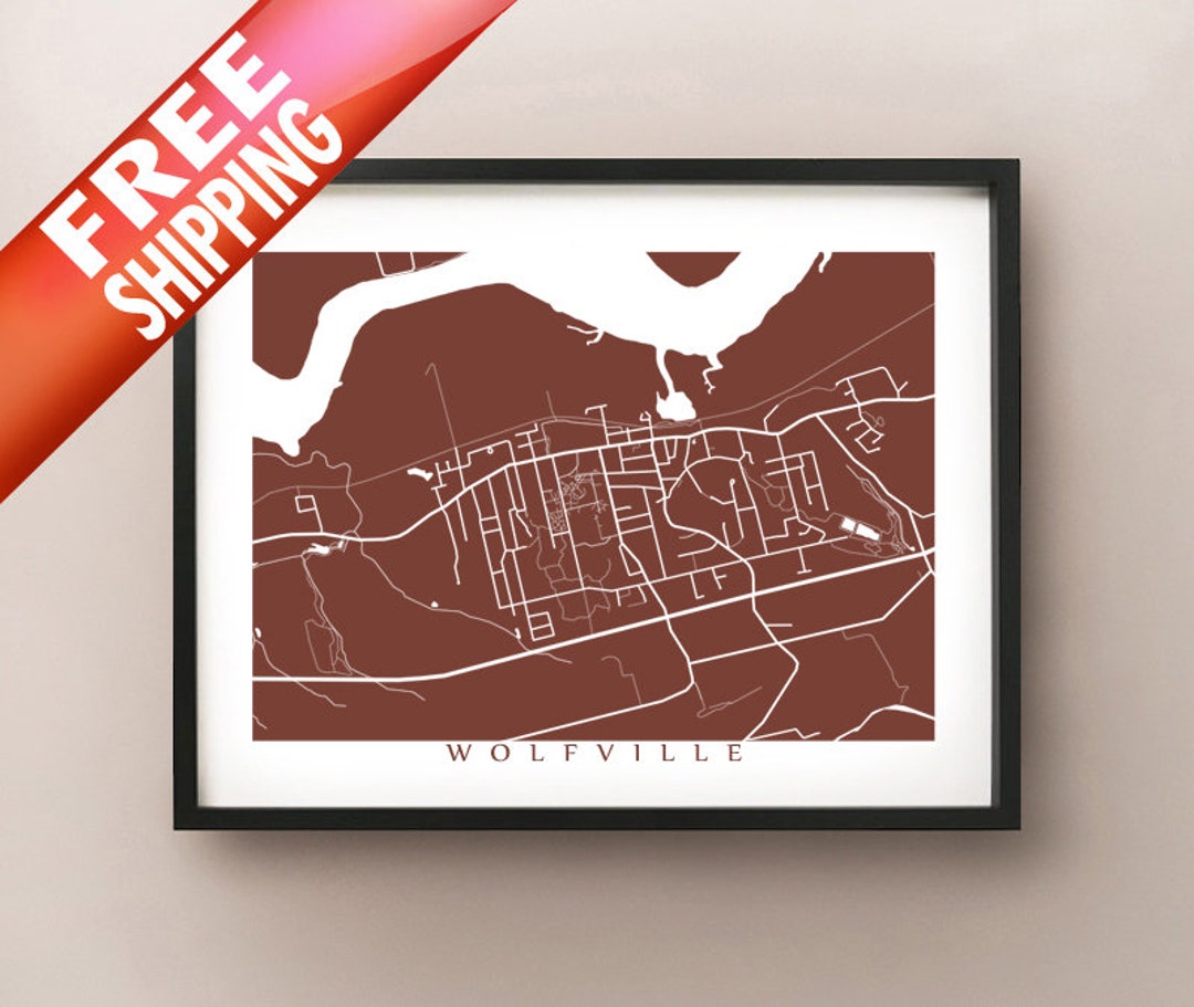 Wolfville, NS - Annapolis Valley, Nova Scotia Map Print - Etsy
