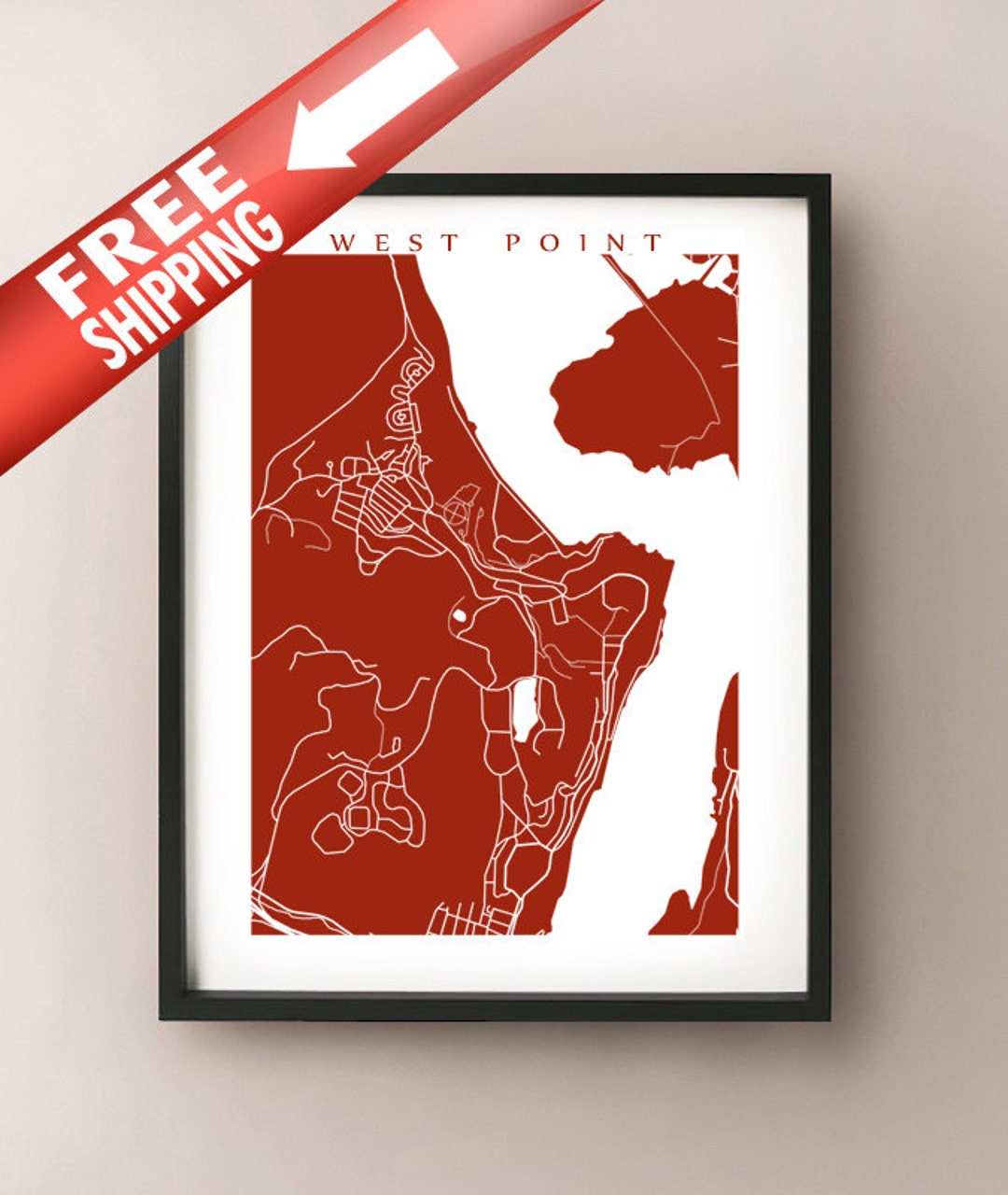 West Point Map Print - New York Poster - Etsy