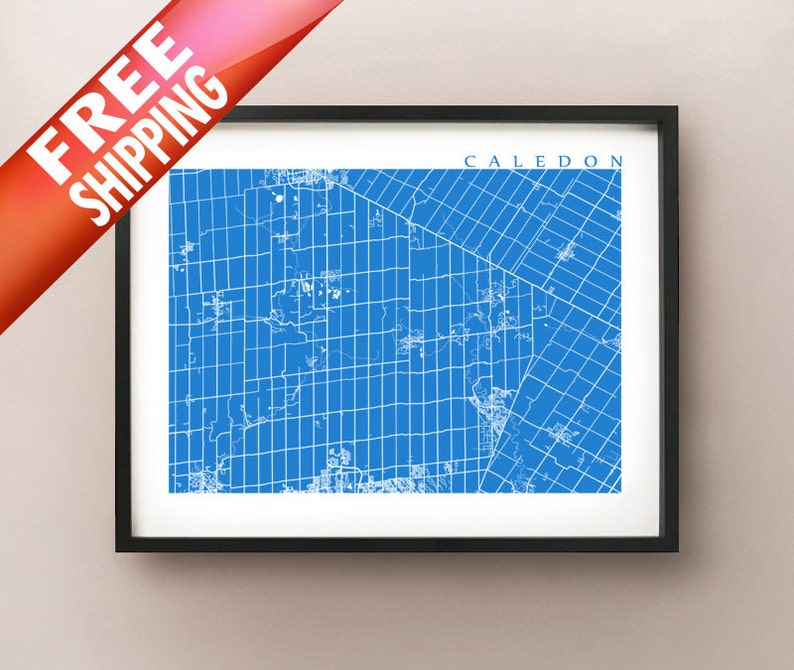 Caledon Map Ontario Poster Art | Etsy