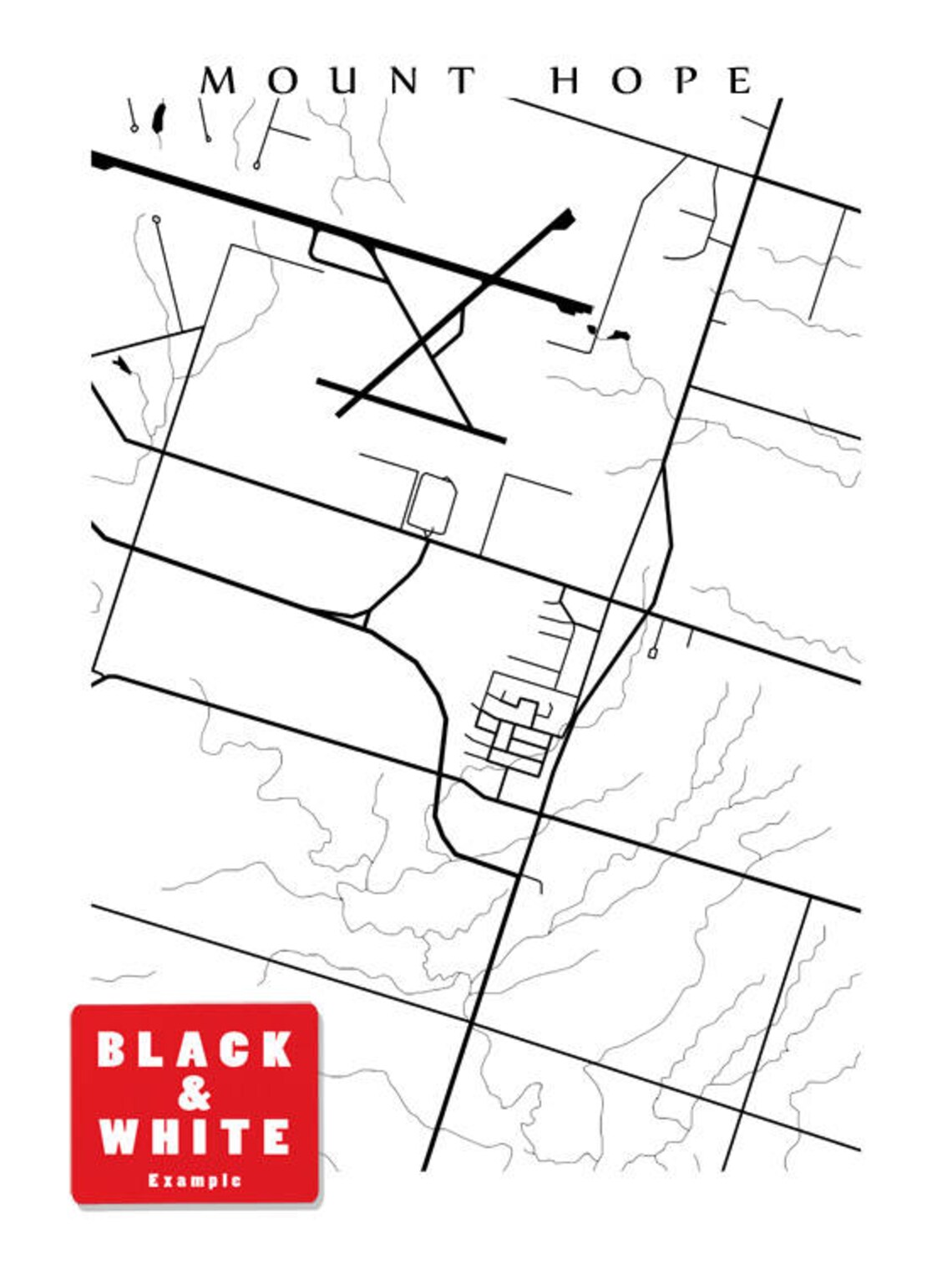 Mount Hope ON Map YHM Hamilton Ontario Poster Art - Etsy