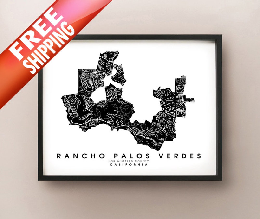 Rancho Palos Verdes, CA - City Limits Map Print - Etsy