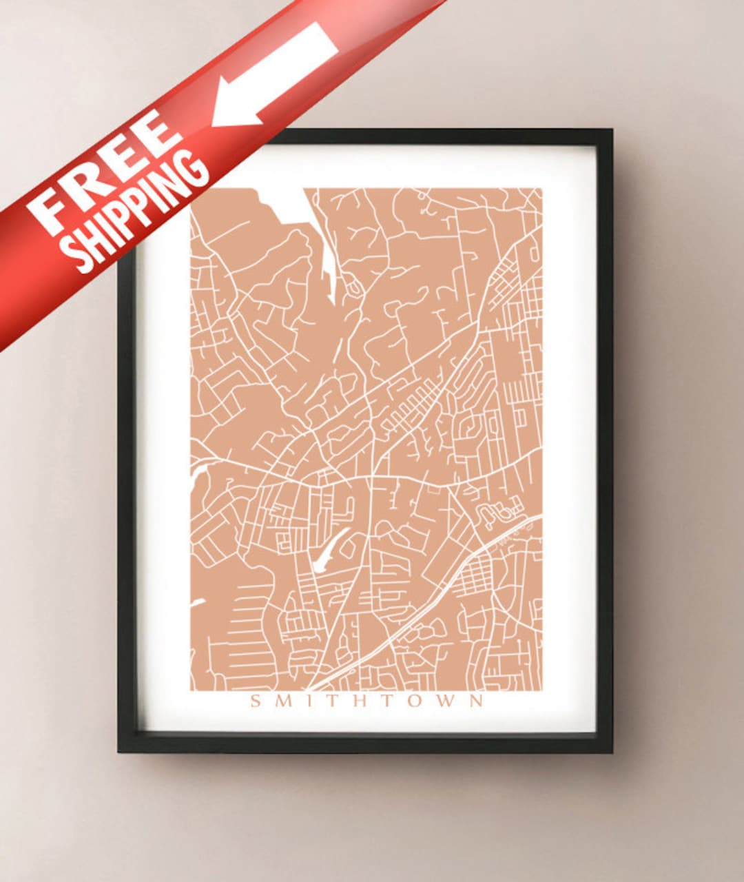 Smithtown Map Print - New York Poster - Etsy