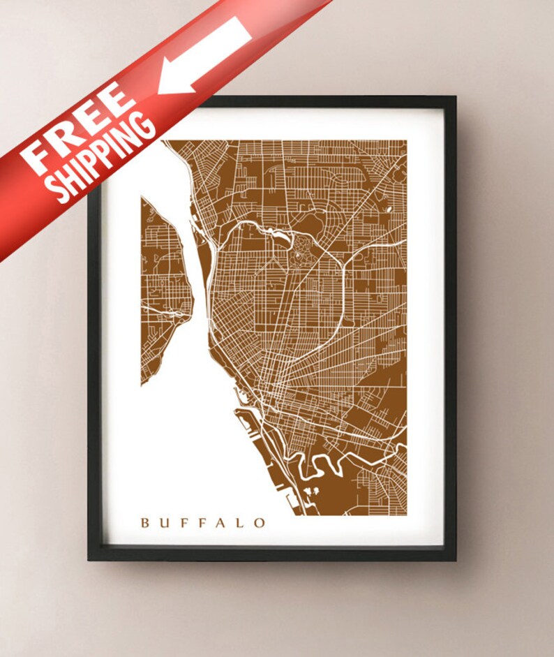 Buffalo Map Print New York Poster | Etsy