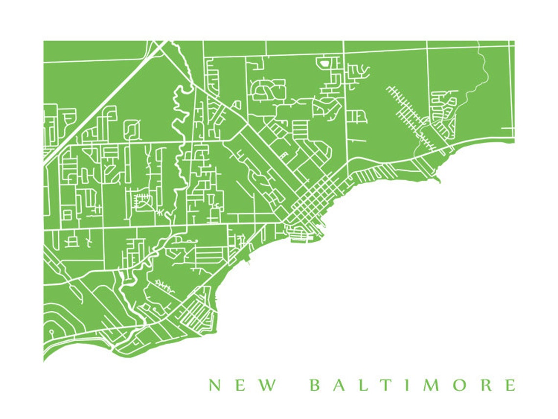 New Baltimore MI Map Michigan Poster | Etsy