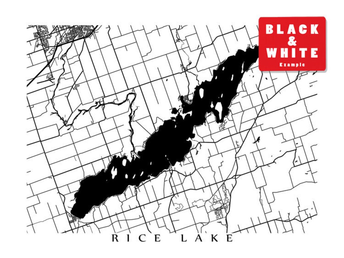 Rice Lake, ON Map Print - Ontario Art - Etsy