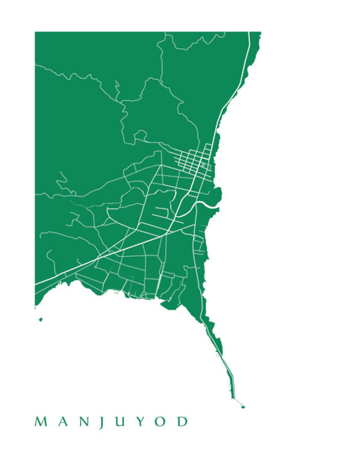 Manjuyod City Map - Philippines Poster Print - Etsy