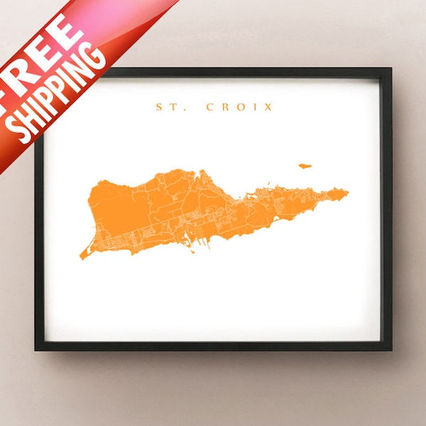 St Croix Map - Etsy