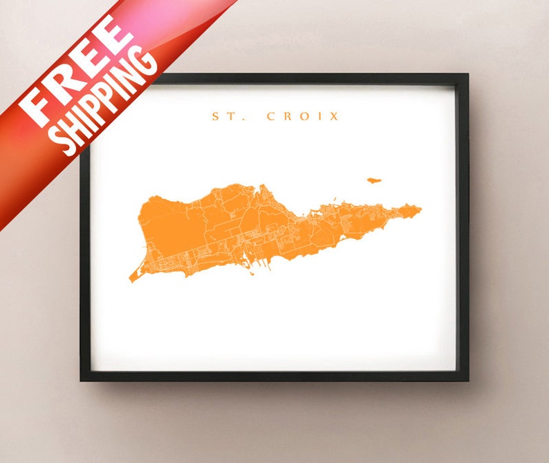St Croix Map U.S. Virgin Islands Poster Choose Color and | Etsy
