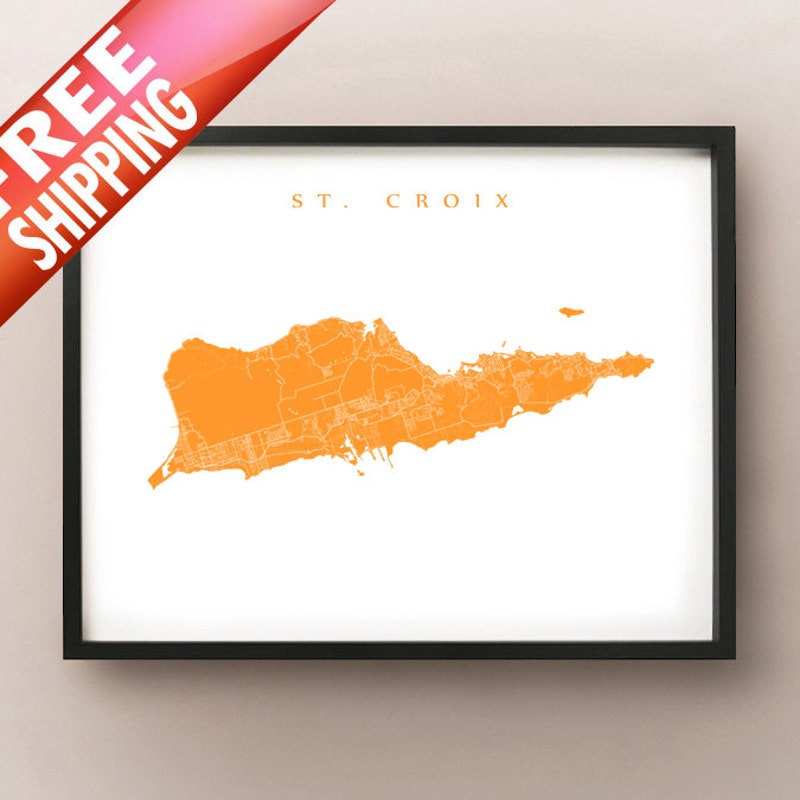 St Croix Map - Etsy