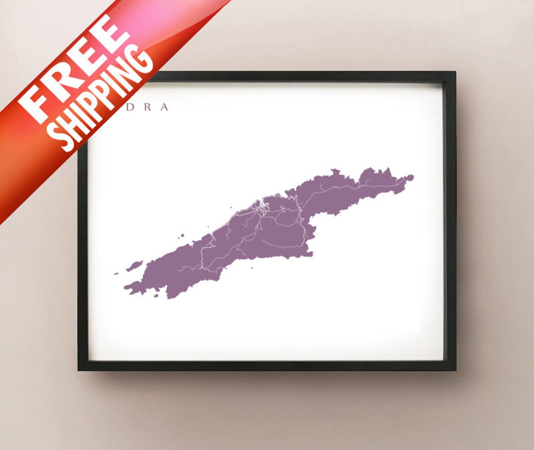 Idra, Greece Map Print - Ύδρα - Hydra Island - Etsy