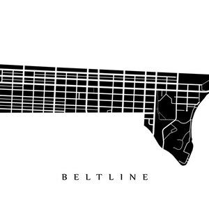 Beltline Map - Calgary Neighbourhood Art Print - Etsy