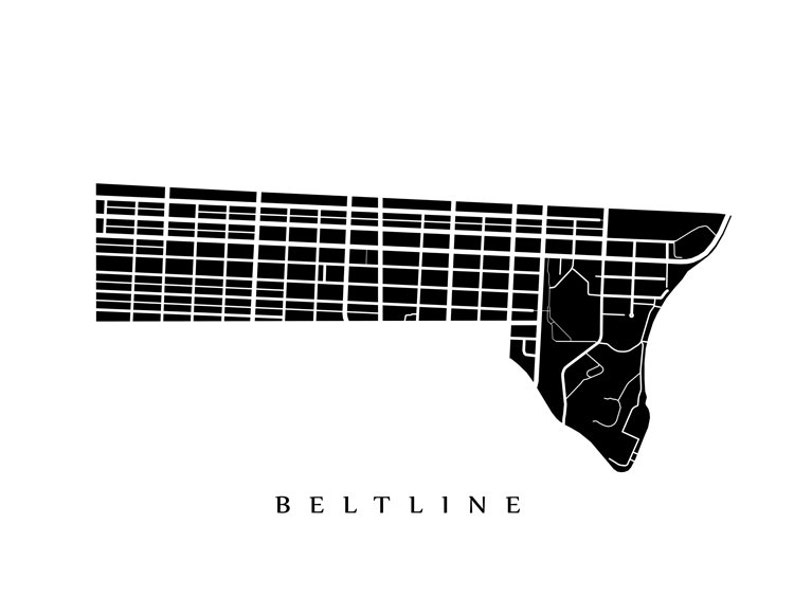 Beltline Map - Calgary Neighbourhood Art Print - Etsy
