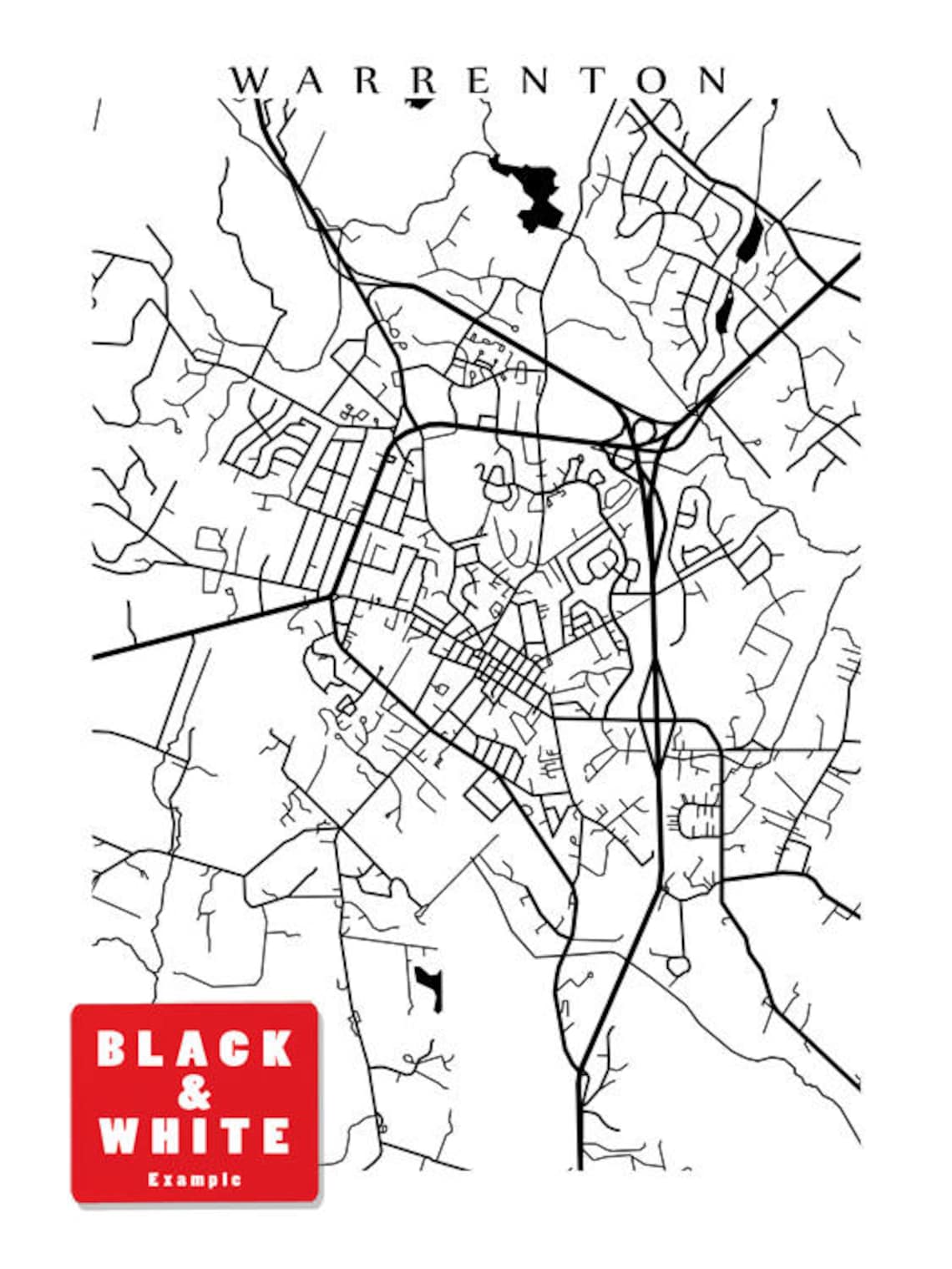 Warrenton VA Map Virginia Poster - Etsy
