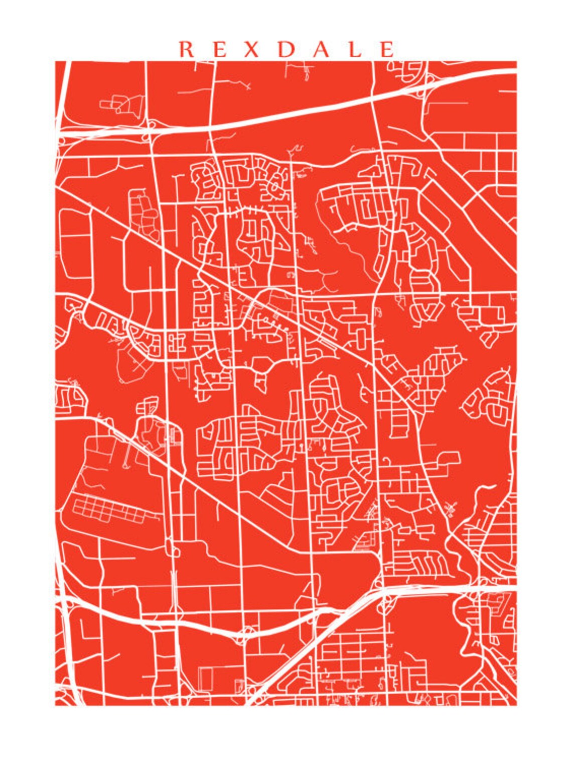 Rexdale Map Print Toronto Poster - Etsy Canada