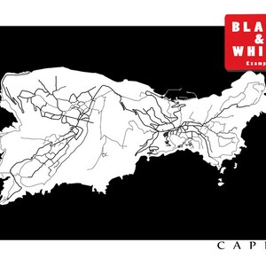 Capri Map Print - Italy Poster - Italian Home Decor, Modern Wall Art ...