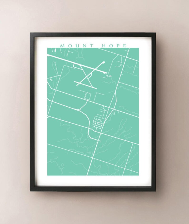Mount Hope ON Map YHM Hamilton Ontario Poster Art - Etsy