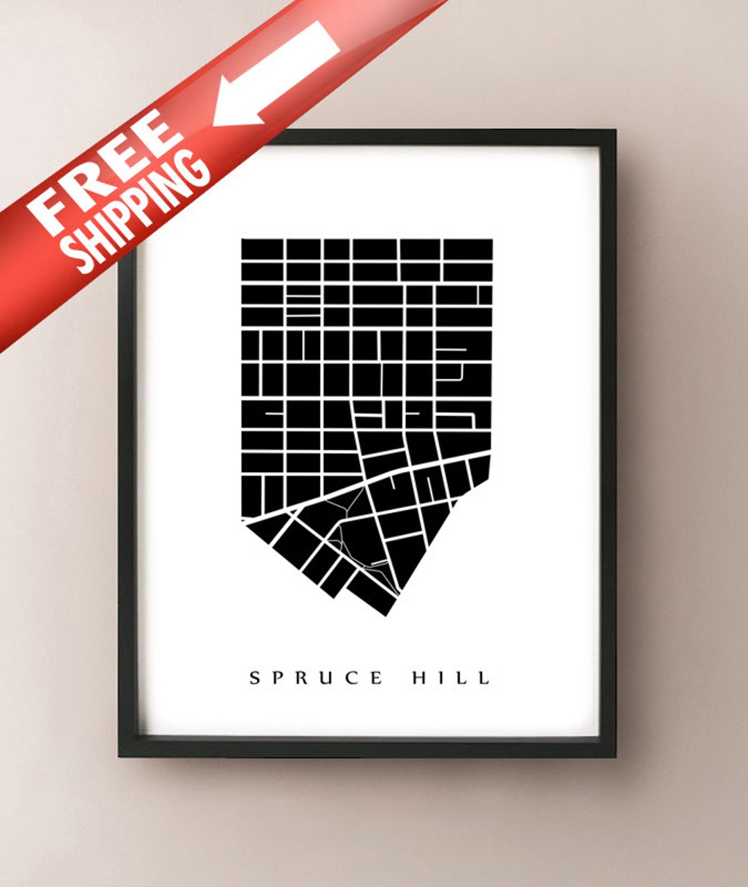 Spruce Hill Map - Philadelphia Neighbourhood Art Print - Etsy