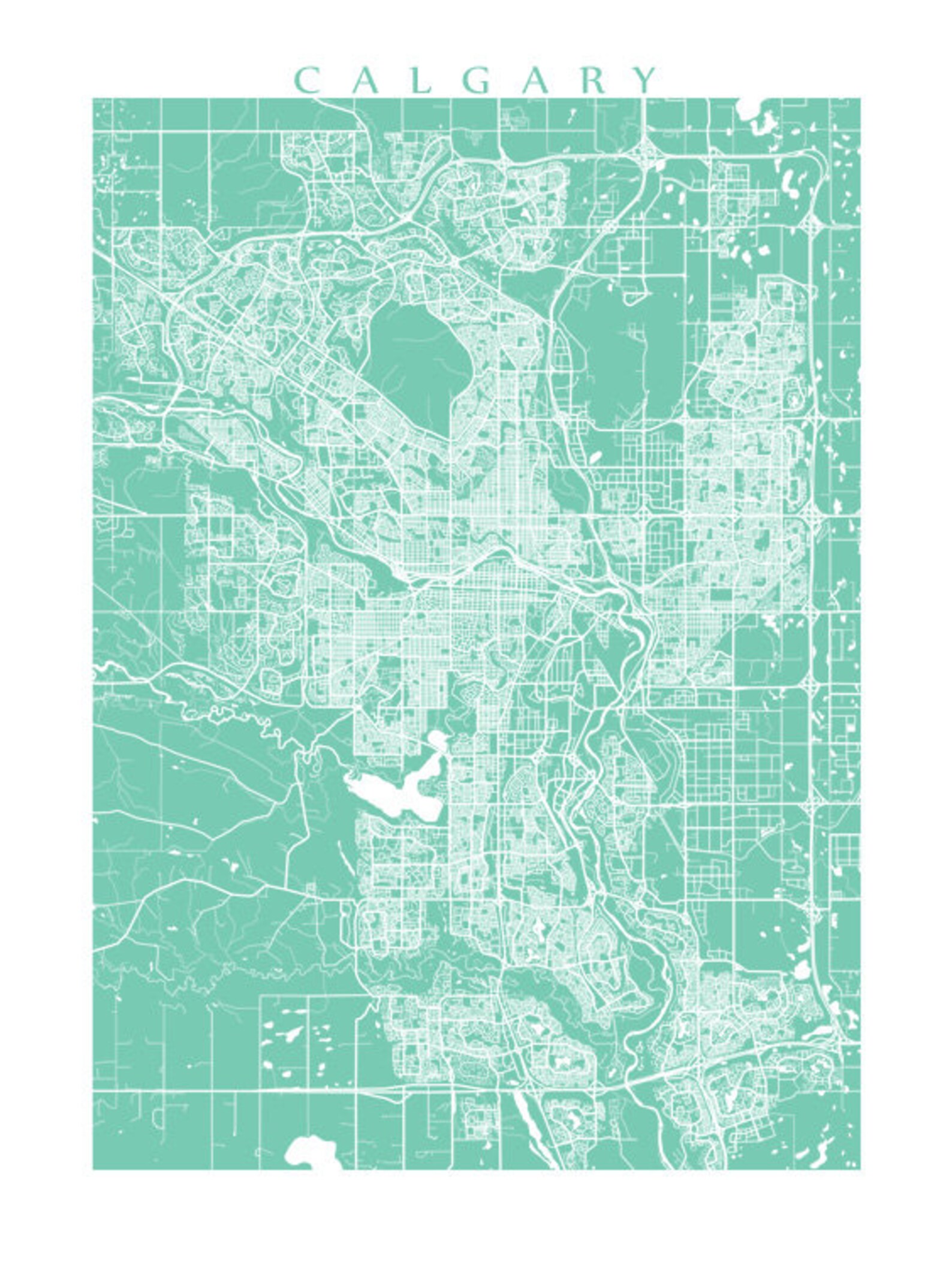 Calgary AB Map Art Print - Etsy