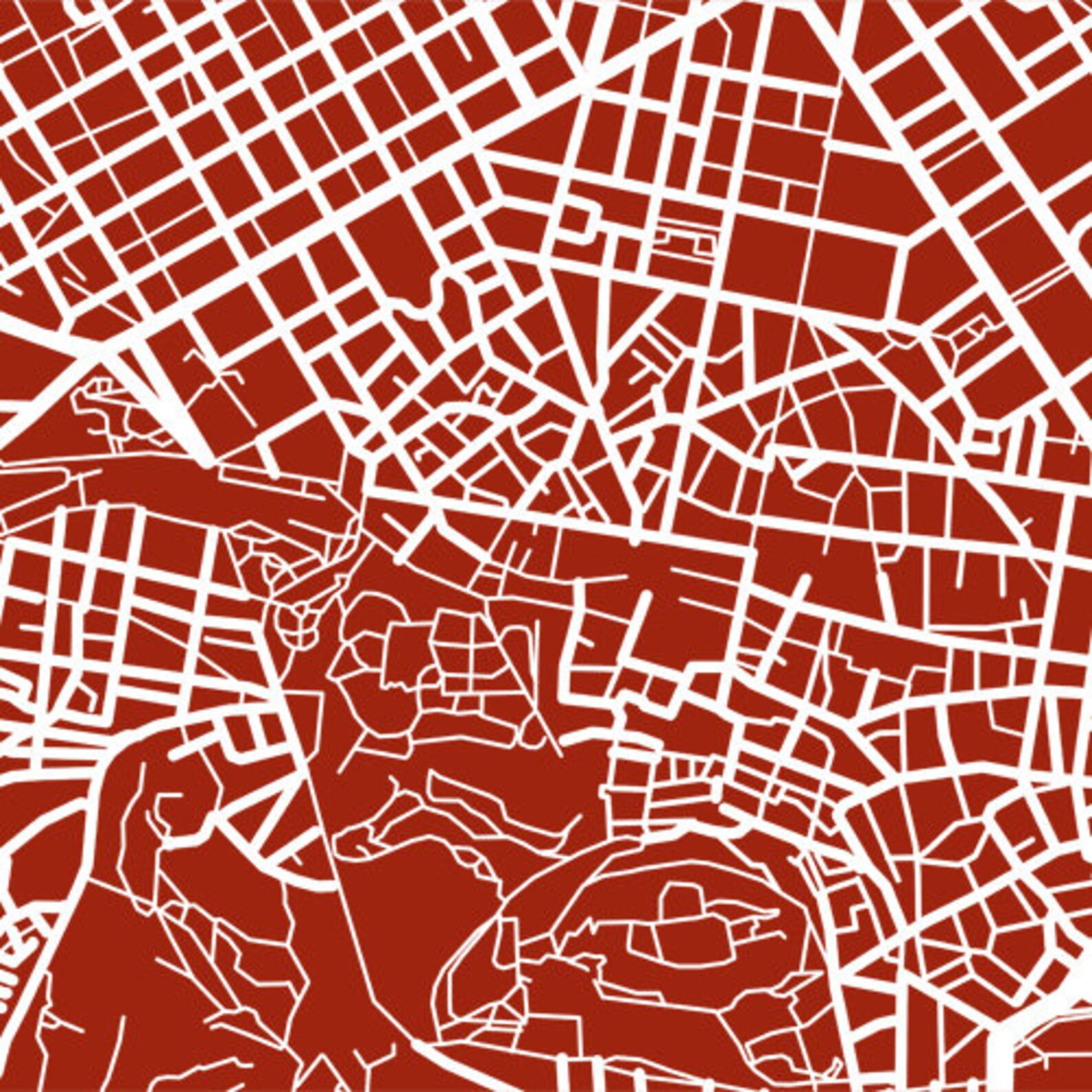 Athens Map Print Greece Poster - Etsy