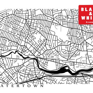Watertown Map Print - Massachusetts Poster - Etsy